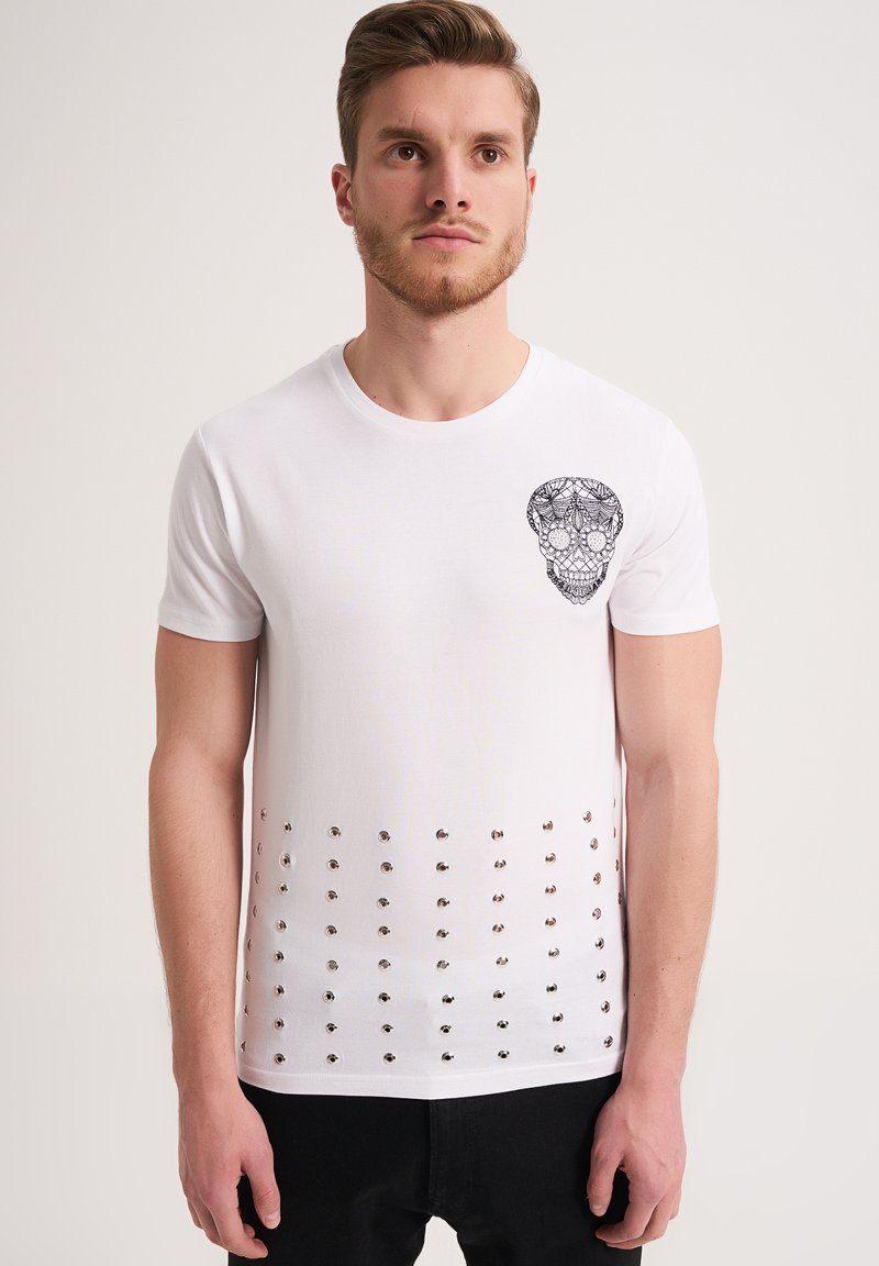 Jeremy Meeks ALEXANDRA - T-Shirt print - weiss/weiß - Zalando.de