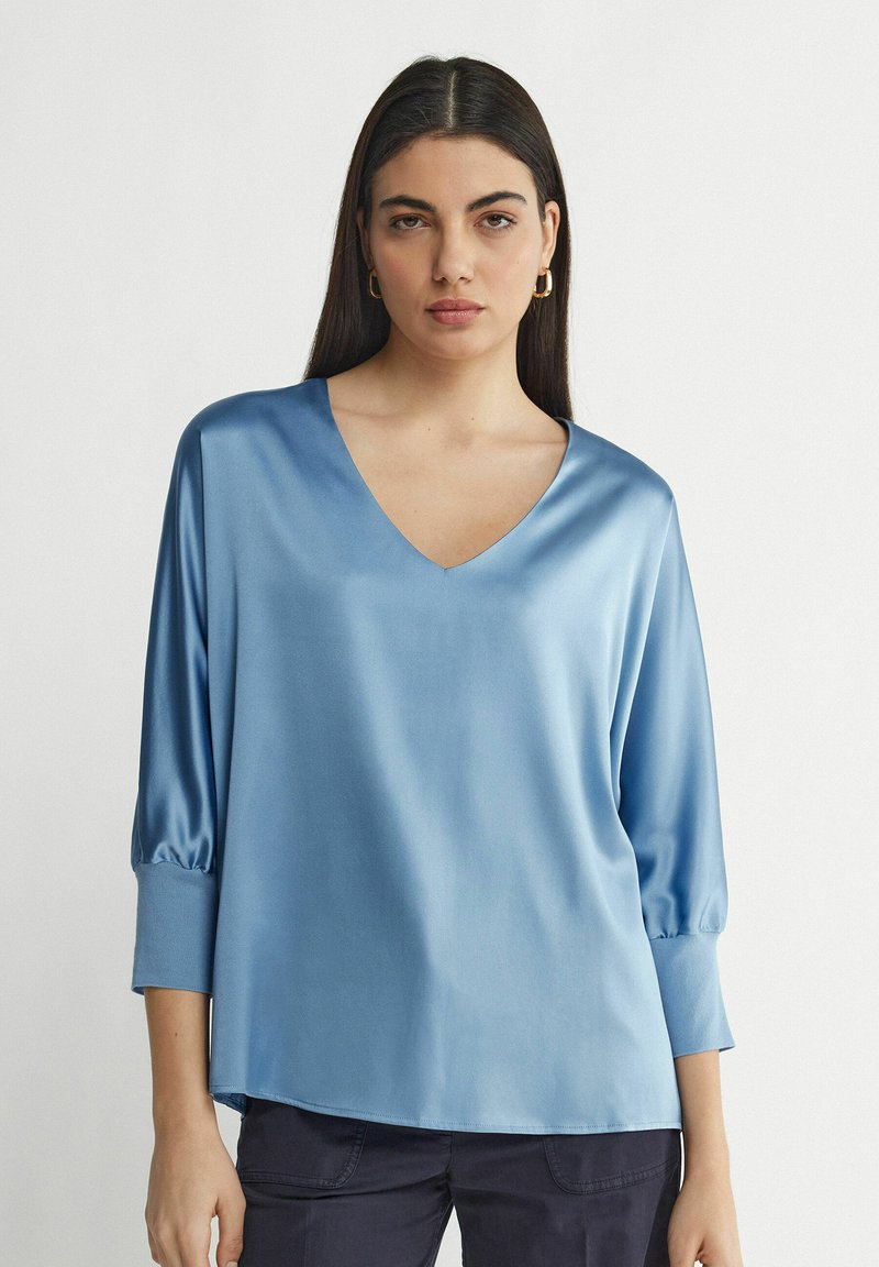 Falconeri Bluse - hellblau light sky blue/hellblau-meliert - Zalando.at