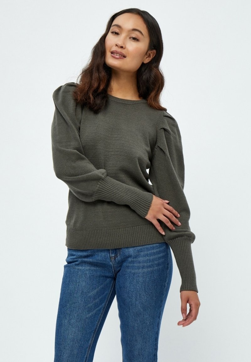 PEPPERCORN Strickpullover - beluga green/dunkelgrün - Zalando.de