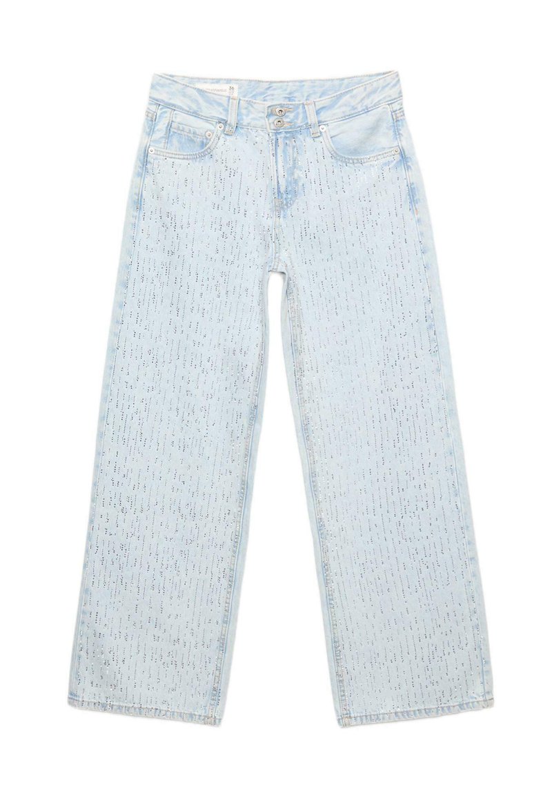 Stradivarius Wide leg - mottled light blue/lichtblauw gemêleerd ...