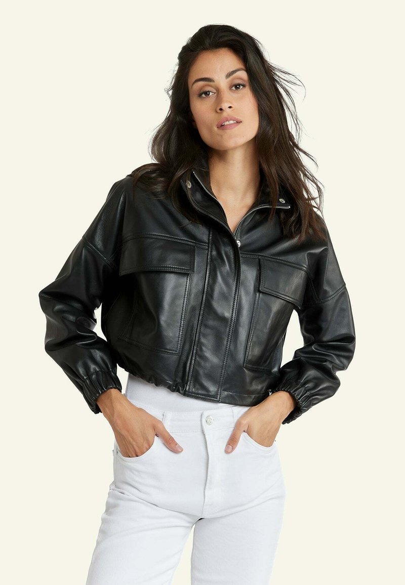 Serge Pariente LESLIE - Lederjacke - black/schwarz - Zalando.de