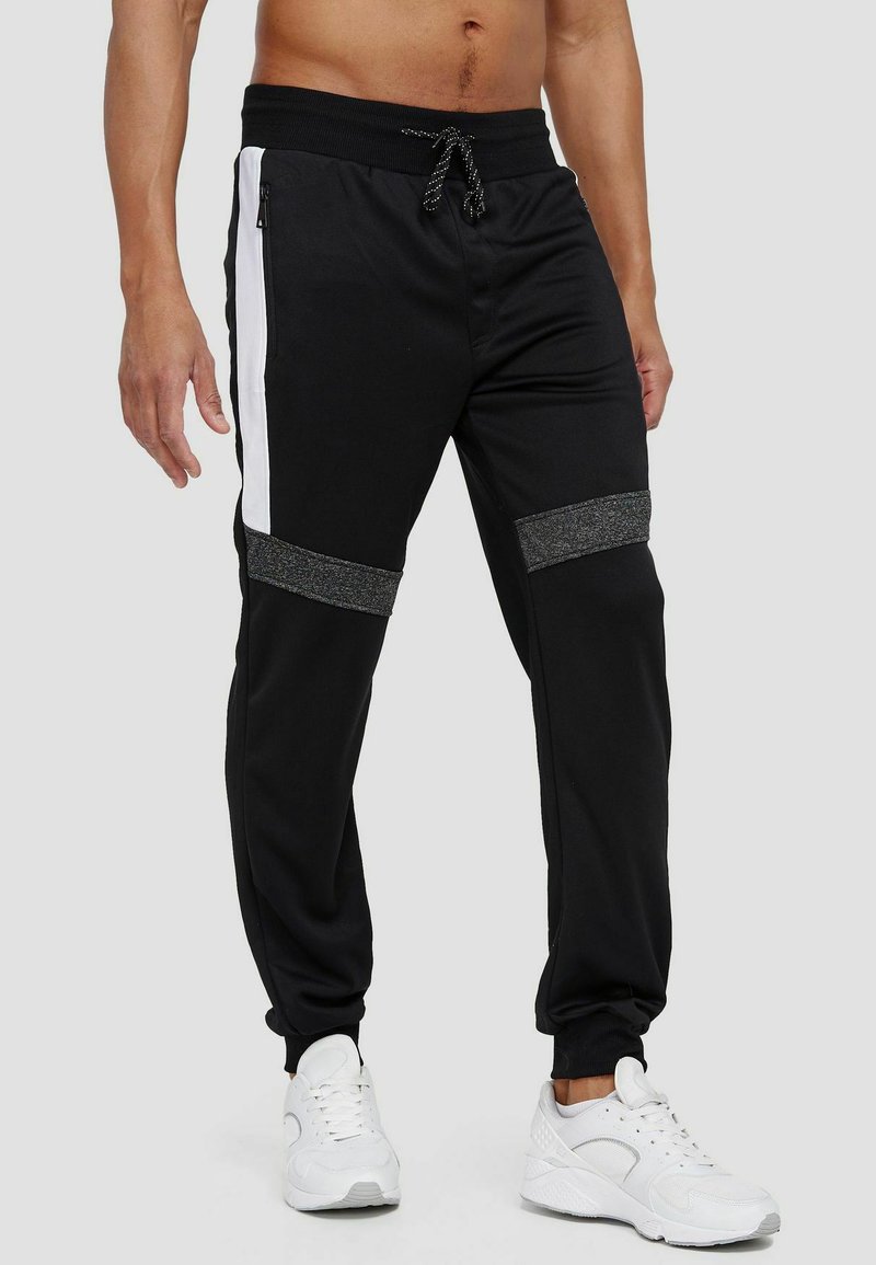 Max Men BASIC SPORT TRAINING ZIP - Tracksuit bottoms - schwarz/black ...
