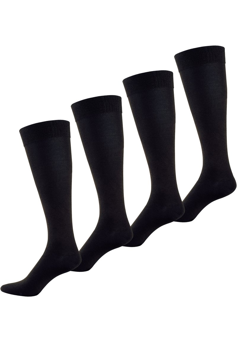 NUR DER 4 PACK - Knee high socks - schwarz/black - Zalando.de