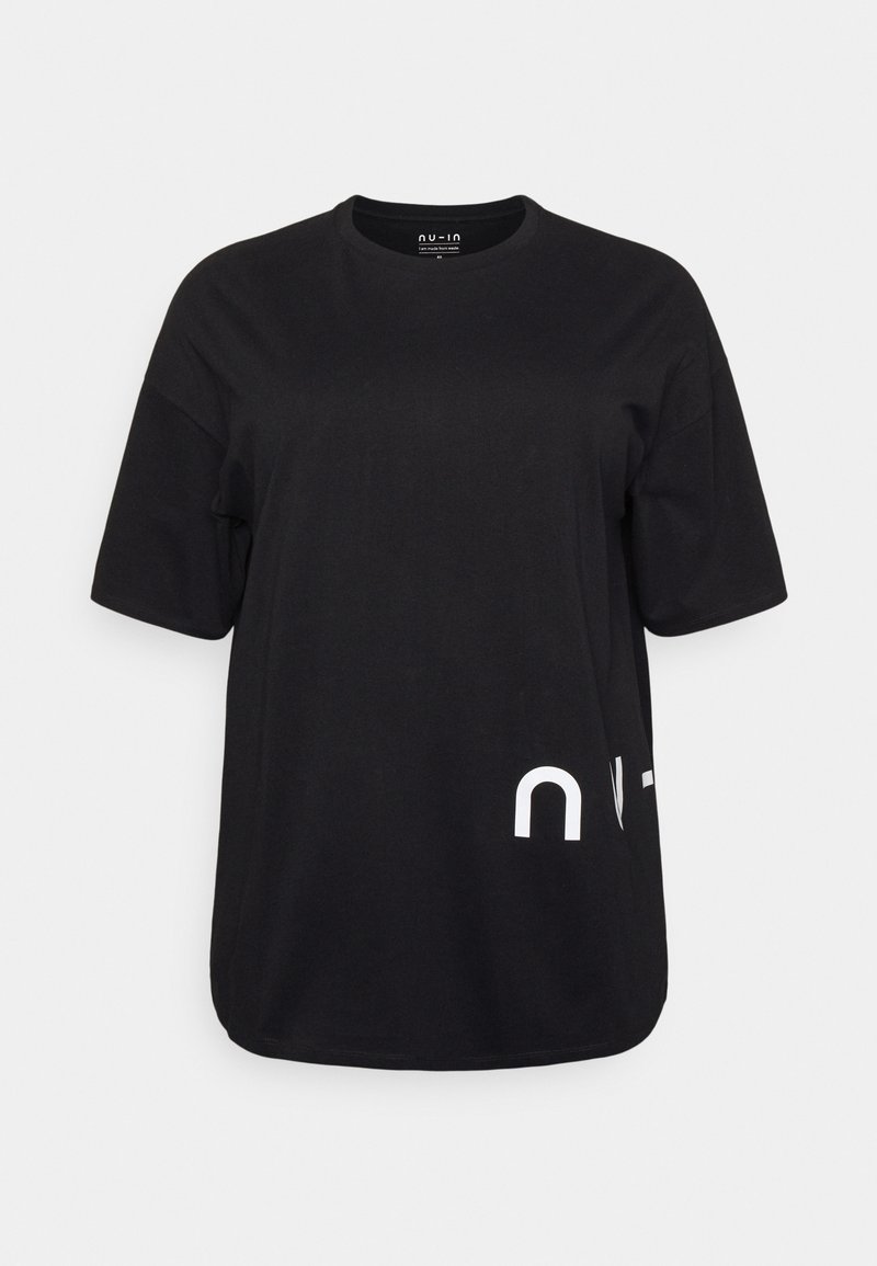 NU-IN LOGO SIDE PRINT OVERSIZED - Print T-shirt - black - Zalando.ie