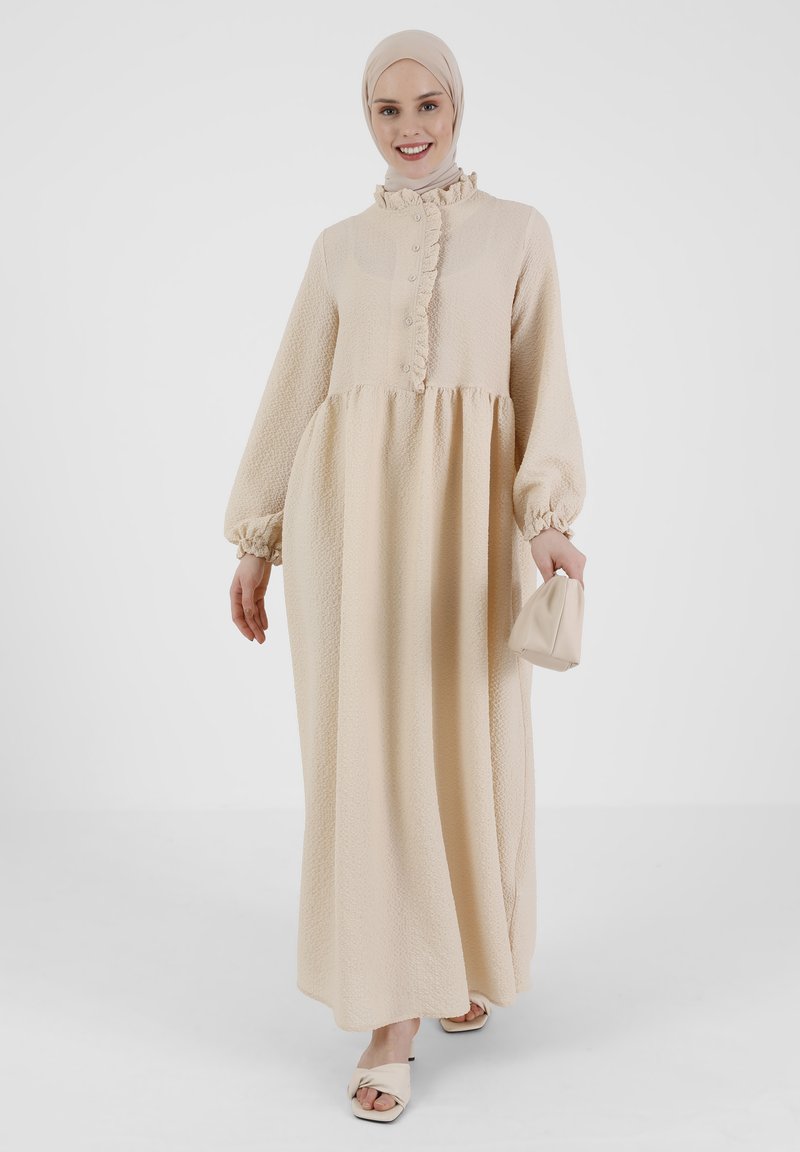 Modanisa V NECK COLLAR - UNLINED - MODEST - Maxi dress - beige - Zalando