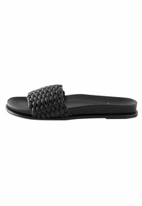 Next SIGNATURE LEATHER WOVEN FOOTBED SANDALS - Mules - black/noir ...