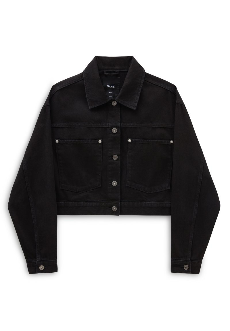 Vans RAYNES CROP TRUCKER - Denim jacket - black - Zalando.ie