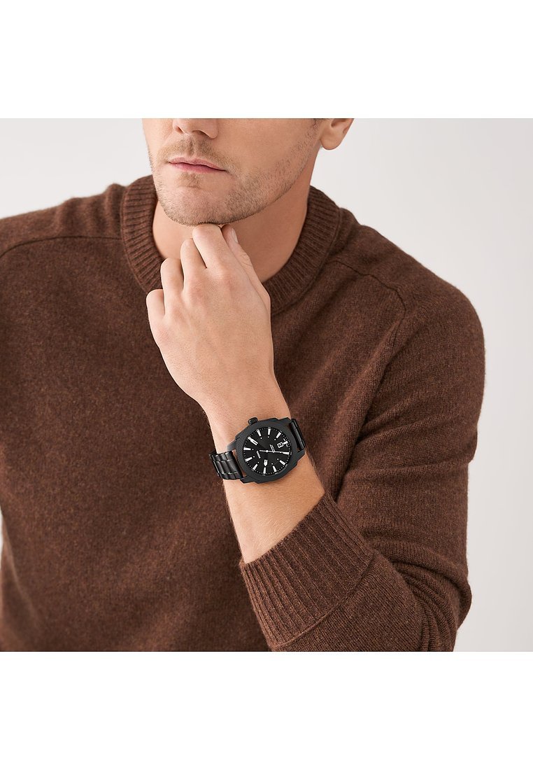 Fossil MACHINE - Uhr - stainless steel & black/schwarz - Zalando.de