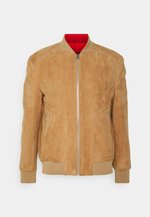 HUGO LUIGI - Leather jacket - light beige/beige - Zalando