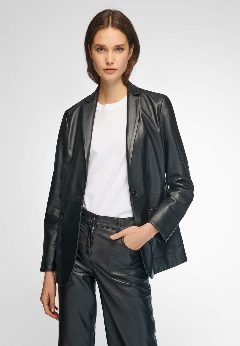 St. Emile Leather jacket - schwarz/black - Zalando