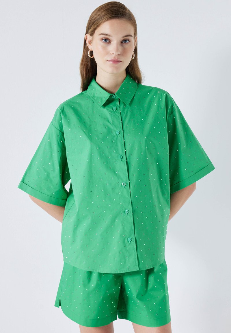 Ipekyol RELAXED FIT HOTFIX - Button-down blouse - green - Zalando