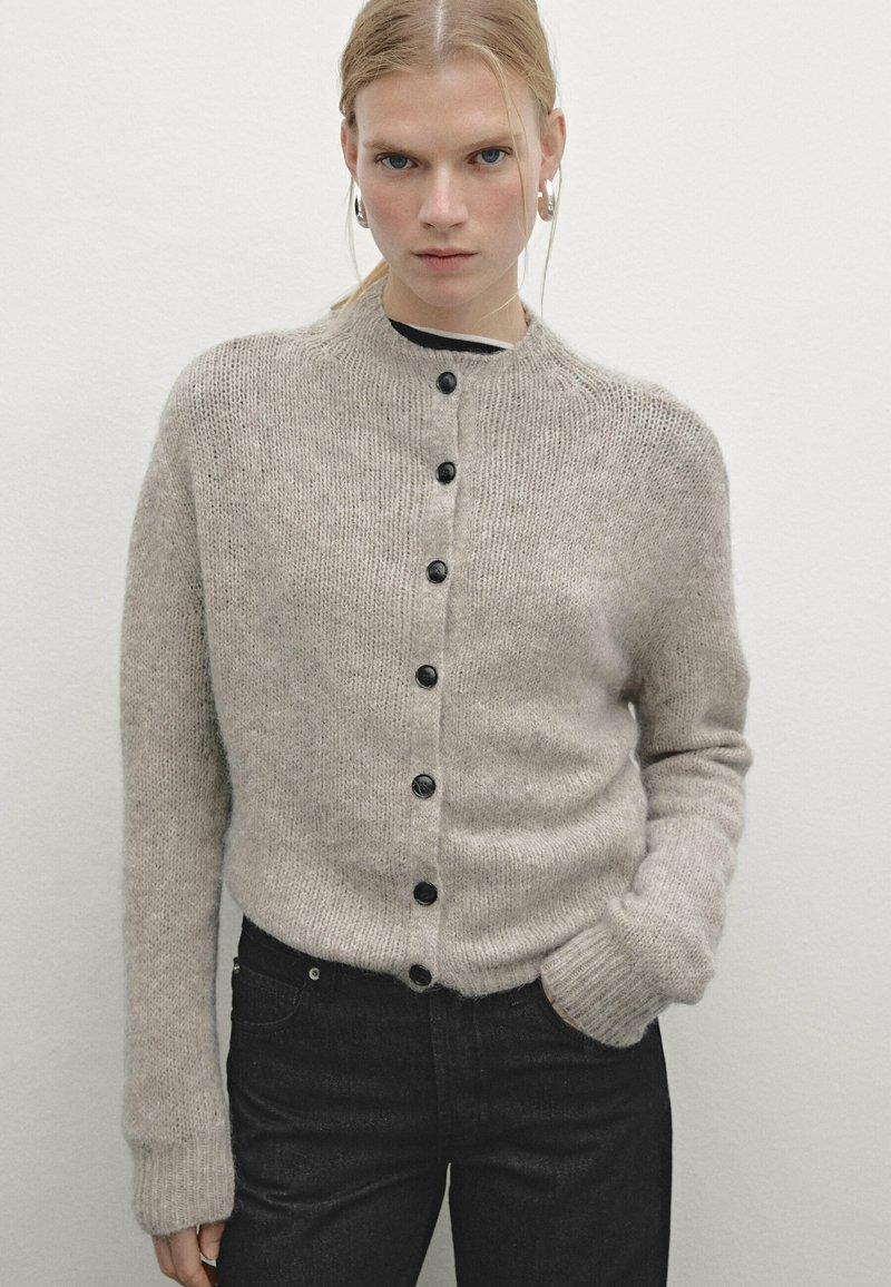 Massimo Dutti FLECKED - Cardigan - mottled beige - Zalando.co.uk