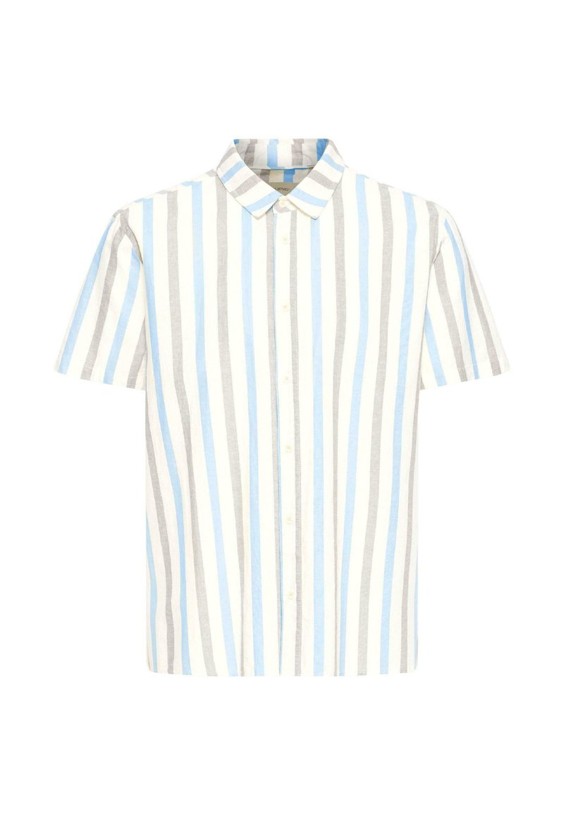 Blend BHABAN LINEN-MIX STRIPED - Shirt - lichen blue/blue - Zalando