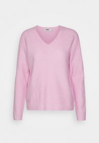 ONLY ONLCAMILLA V NECK - Strickpullover - pink lady/pink - Zalando.de