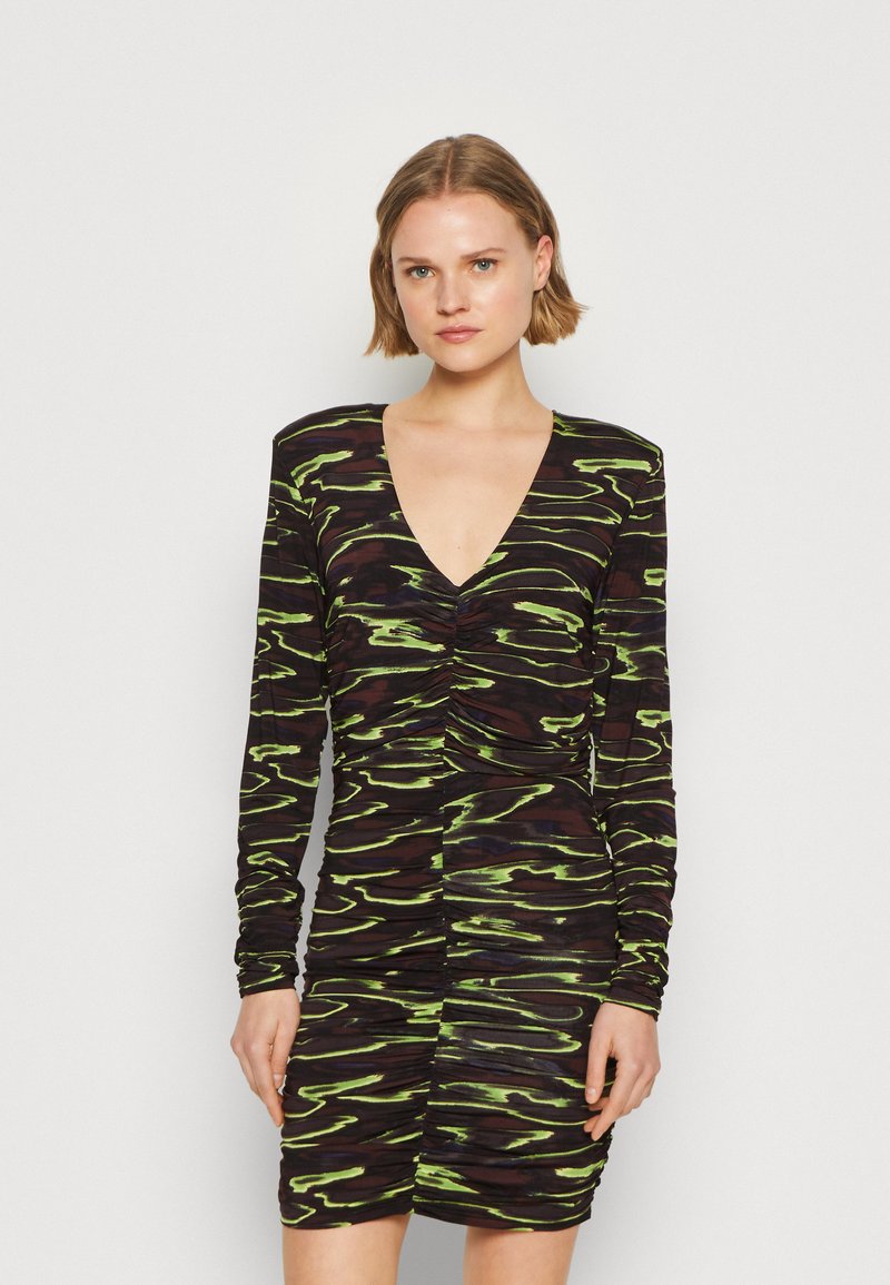 Gestuz SHEVY SHORT DRESS - Jerseykleid - yellow water/mehrfarbig ...