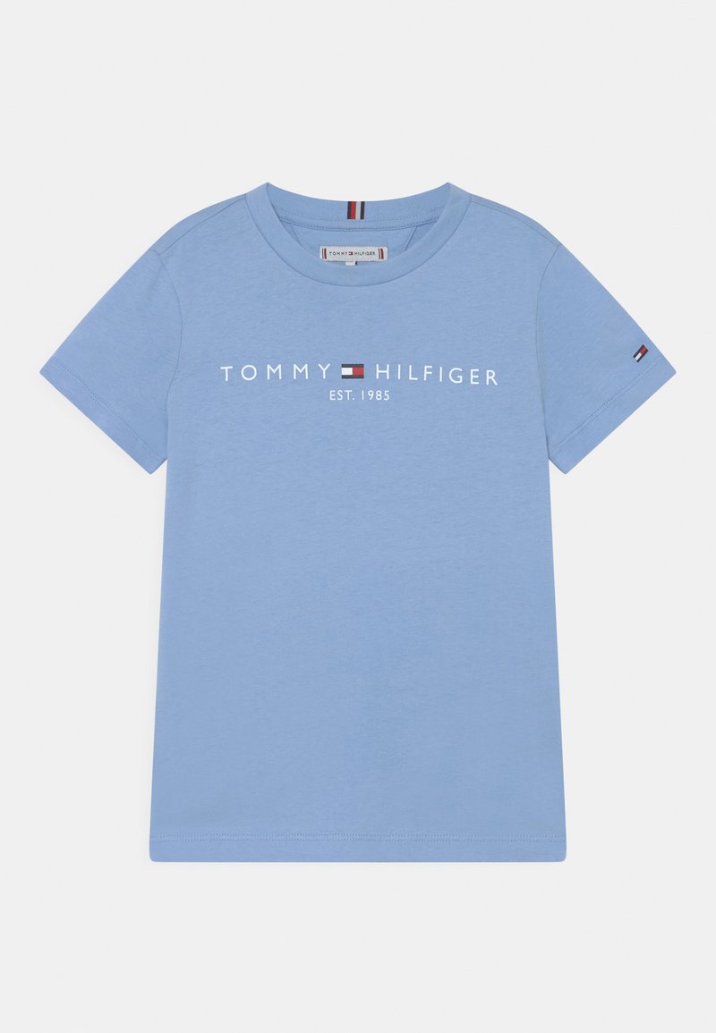 Tommy Hilfiger ESSENTIAL TEE UNISEX - Print T-shirt - pearly blue/light ...