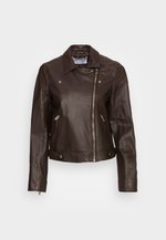 Selected Femme SLFKATIE NOOS B - Leather jacket - java/brown - Zalando ...