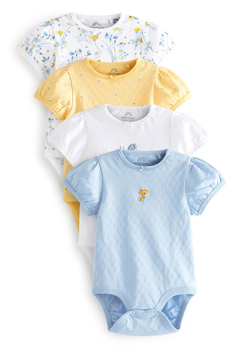 Next BABY SHORT SLEEVE BODYSUITS 4 PACK - Body - yellow/blue/blau ...