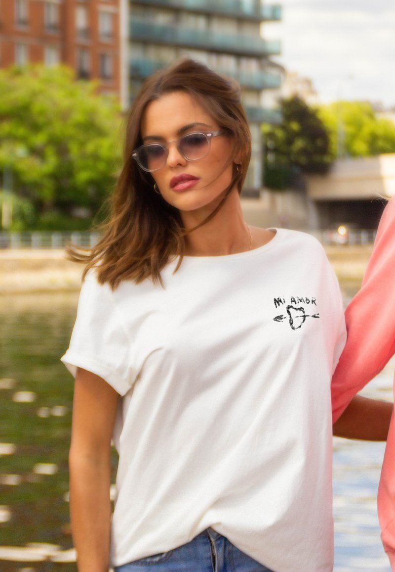Mira Paris MI AMOR ROLL UP TEE - Camiseta estampada - off white/crema ...