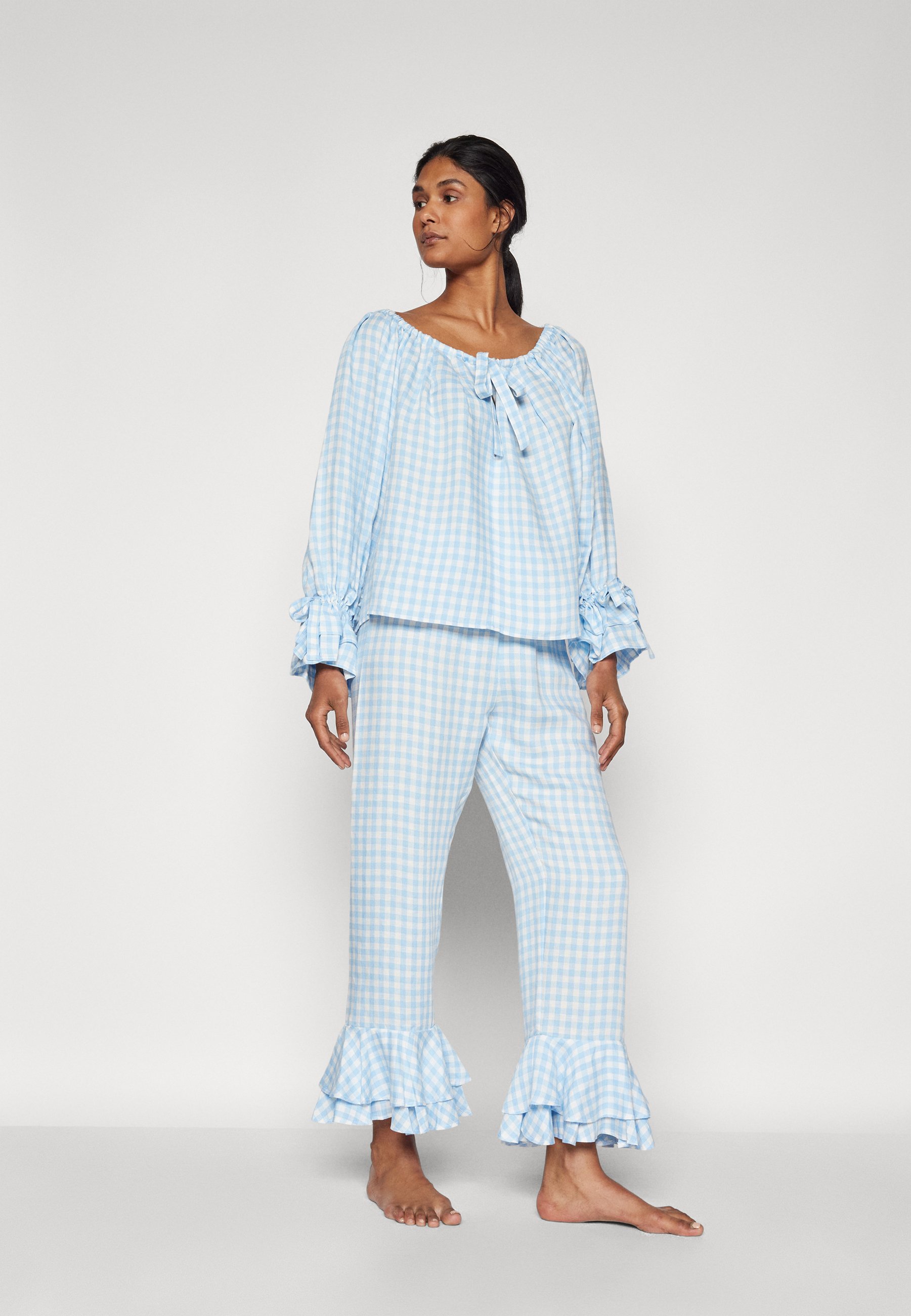 Sleeper CHA CHA LOUNGE Nachtwasche Set blue vichy blau Zalando