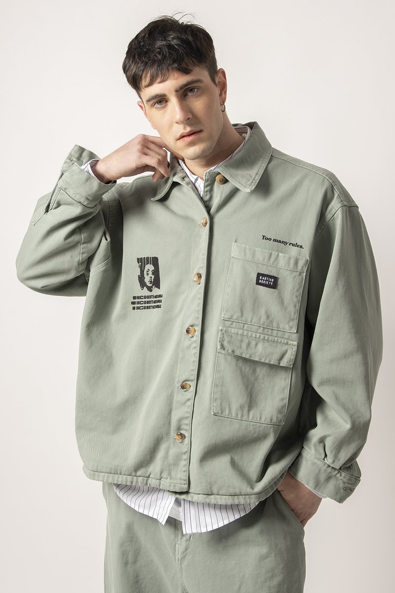 Kaotiko JACKET POCKETS TOO MANY RULES - Spijkerjas - soft army/groen - Zalando.nl