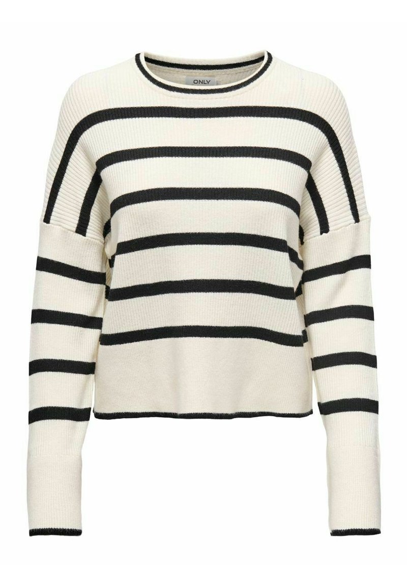 ONLY GESTREIFTER - Strickpullover - whitecap gray/grau - Zalando.ch