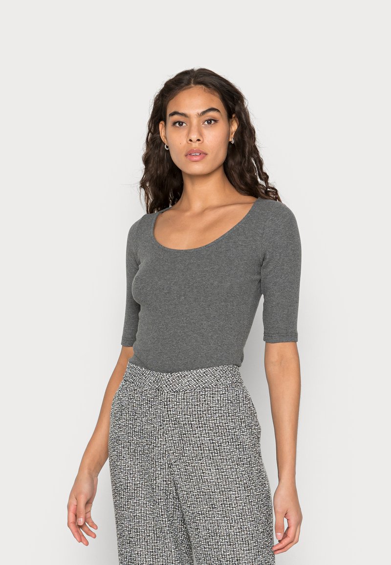Samsøe Samsøe ALEXA TEE - T-shirts basic - dark grey melange/mørkegrå - Zalando.dk