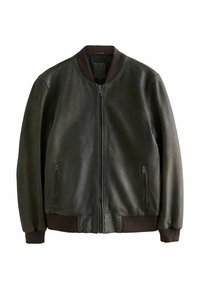 Next Leather jacket - brown nubuck/brown - Zalando