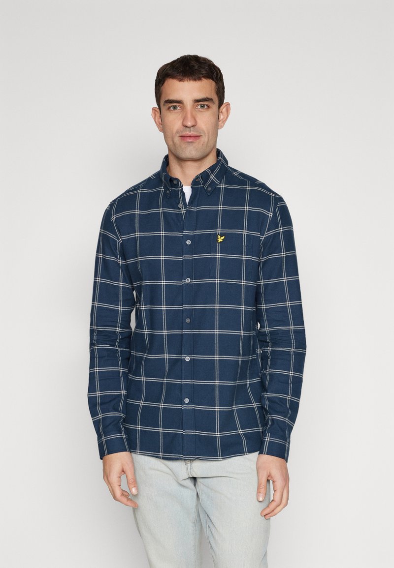 Lyle & Scott WINDOWPANE SHIRT - Shirt - muddy navy/blue - Zalando.co.uk