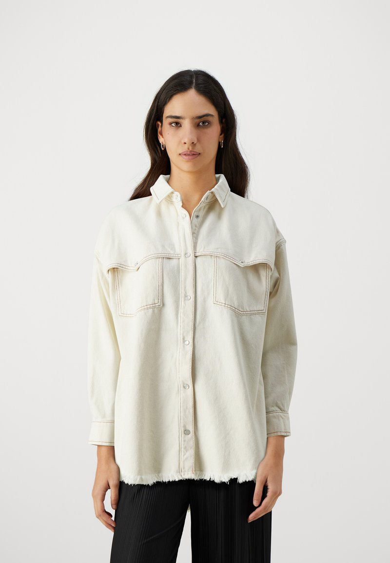 HUGO GESUA - Button-down blouse - open white/white - Zalando.ie