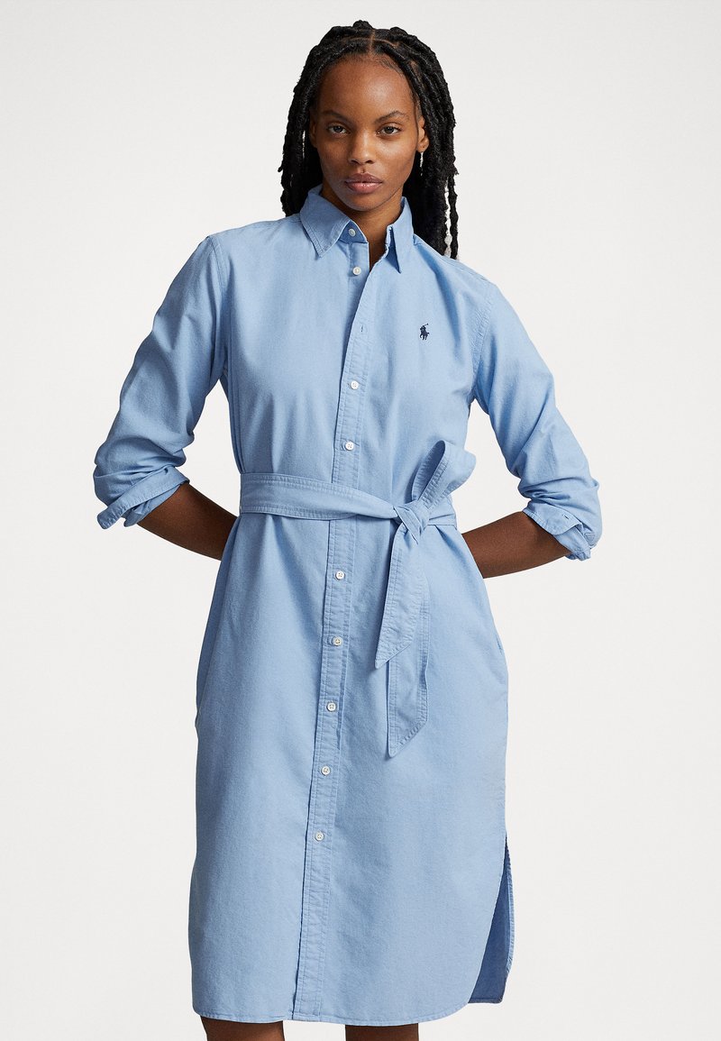 Polo Ralph Lauren CORY LONG SLEEVE DAY DRESS - Shirt dress - light blue/blue - Zalando.co.uk