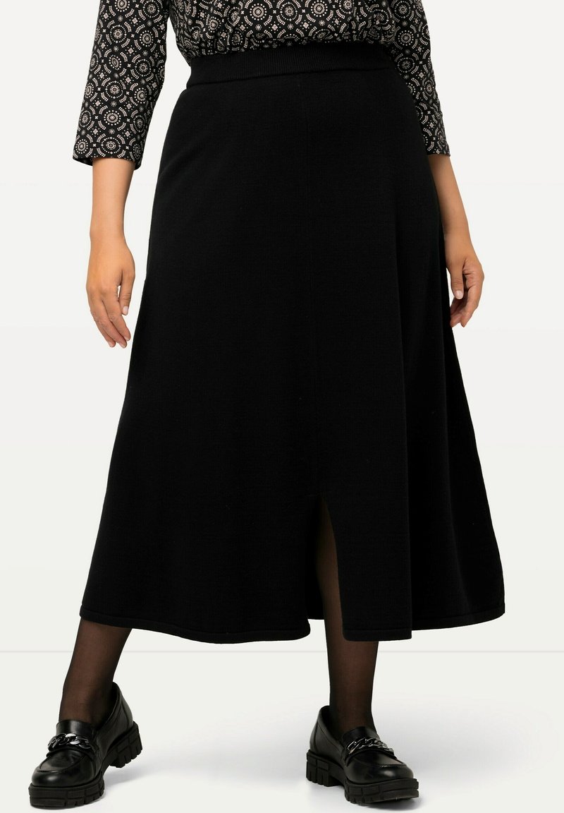 Ulla Popken A Line Elastic A Line Skirt Black Dark Blue Zalando De
