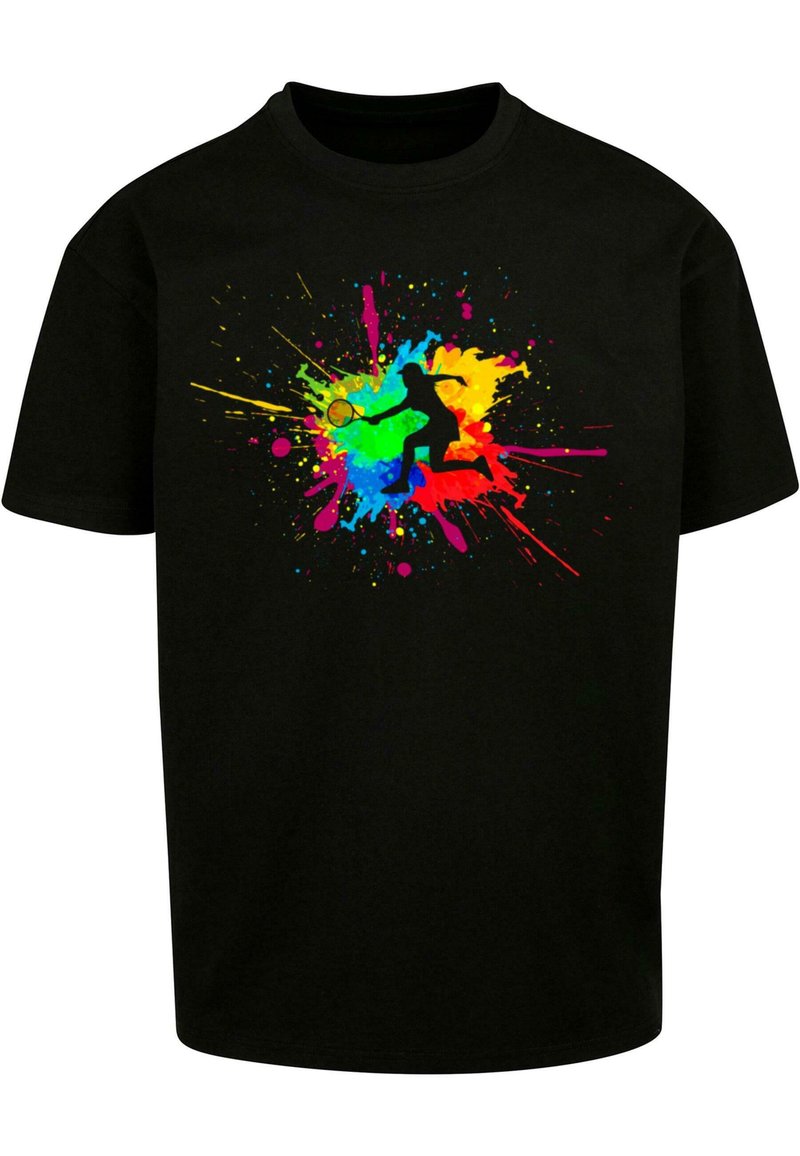 Merchcode COLOR SPLASH PLAYER HEAVY - Print T-shirt - black - Zalando.de