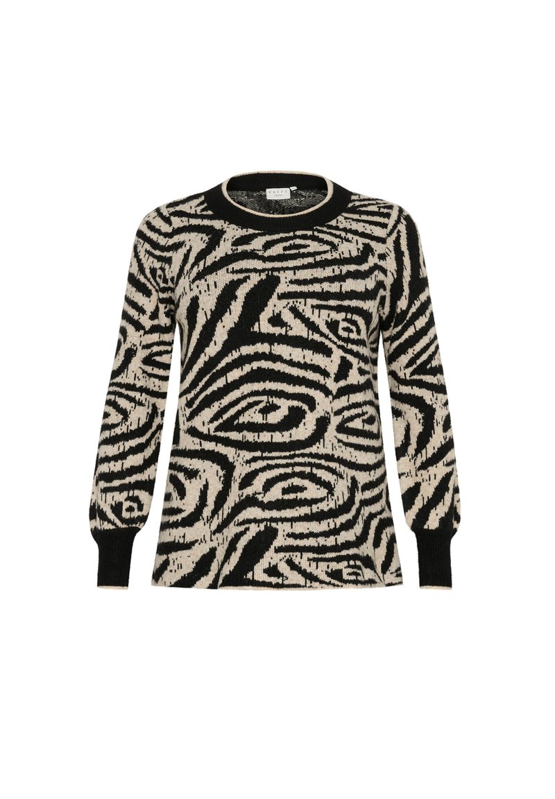 Kaffe Curve KCVILMA - Striktrøje - black feather g animal knit/sort ...