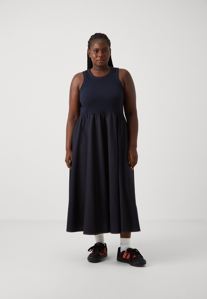 Tommy Hilfiger Curve FABRIC MIX - Day dress - desert sky/dark blue ...