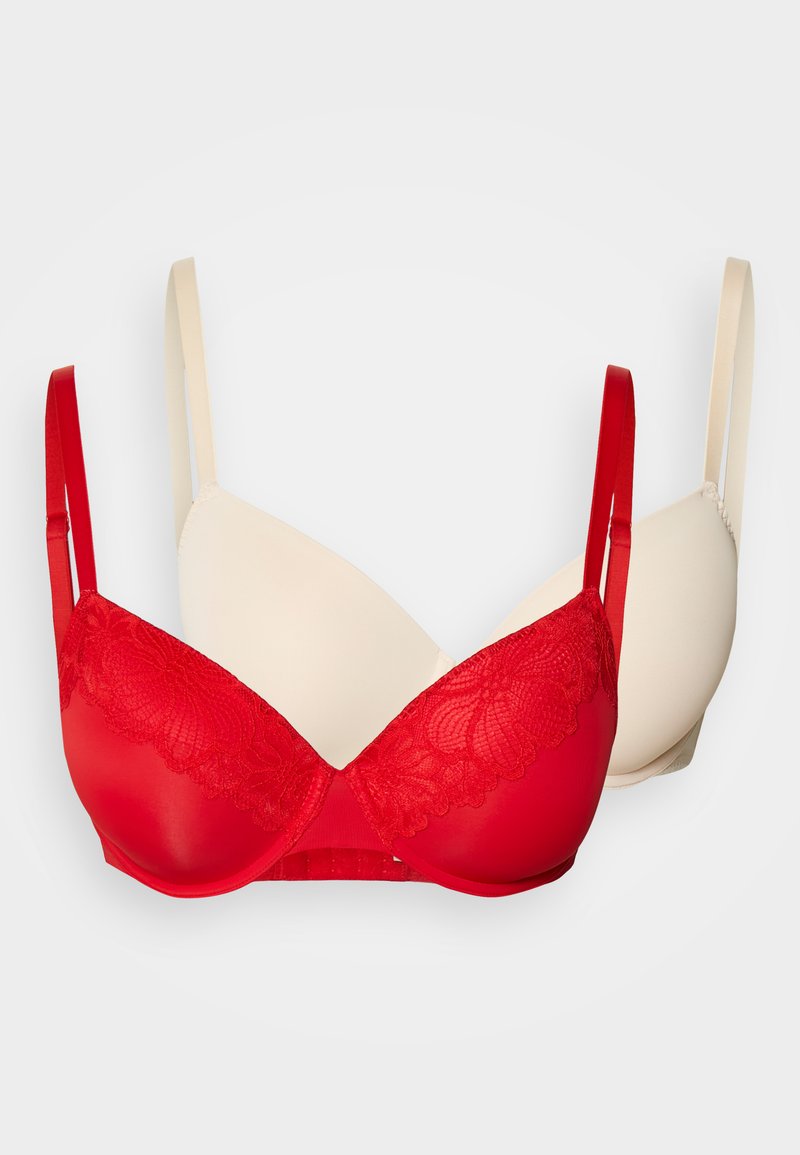 DORINA FLORIE BRA 2 PACK - T-shirt BH - red/beige/rood - Zalando.nl