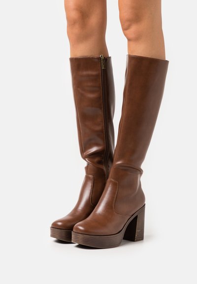Marco Tozzi Platform-saappaat - chestnut/ruskea - Zalando.fi