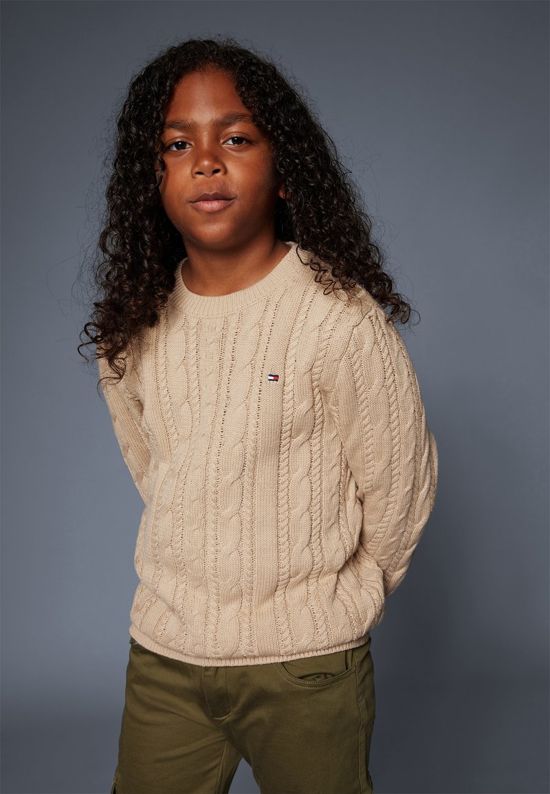 Tommy Hilfiger ESSENTIAL CABLE - Jumper - merino/beige - Zalando.co.uk