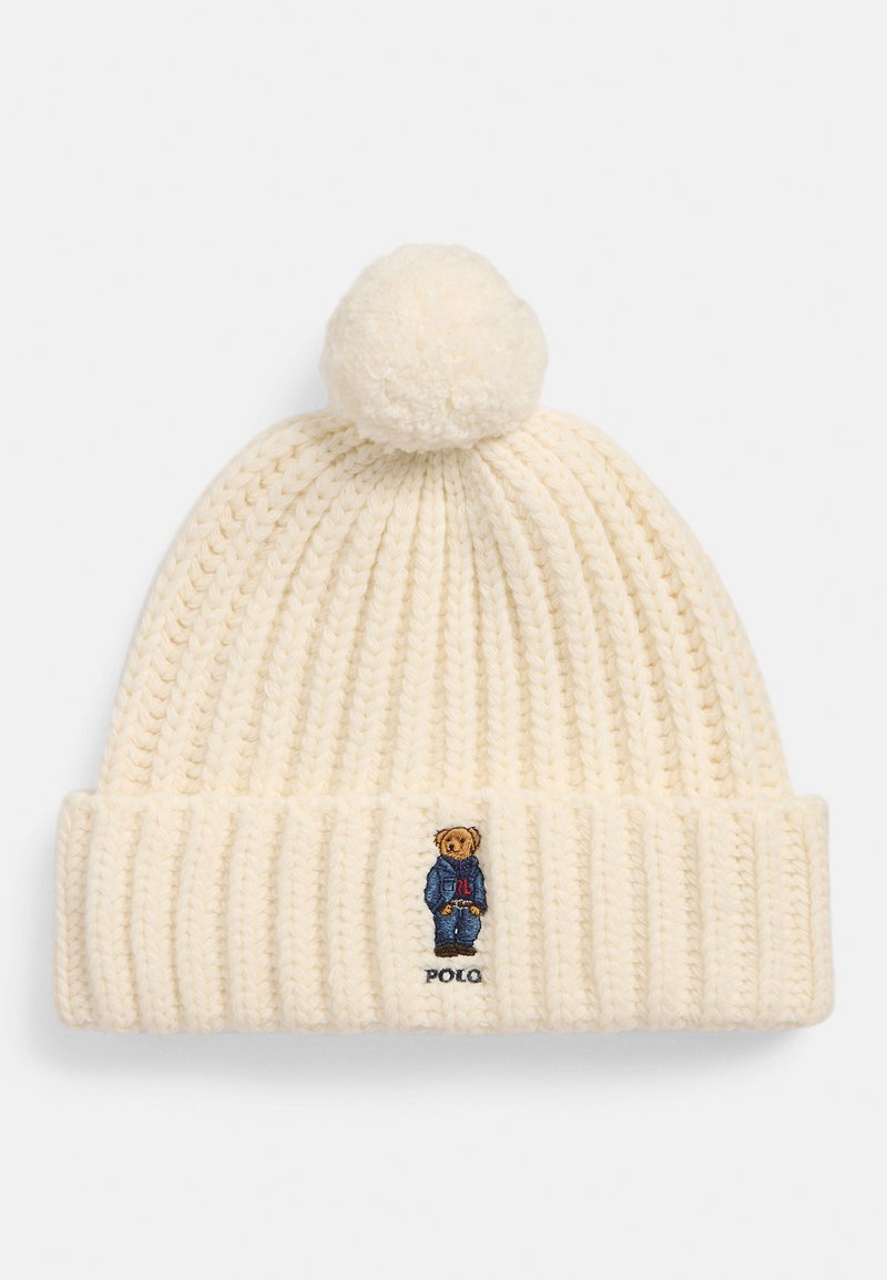 Polo Ralph Lauren POLO BEAR RIB POM POM BEANIE HAT - Mütze - cream ...