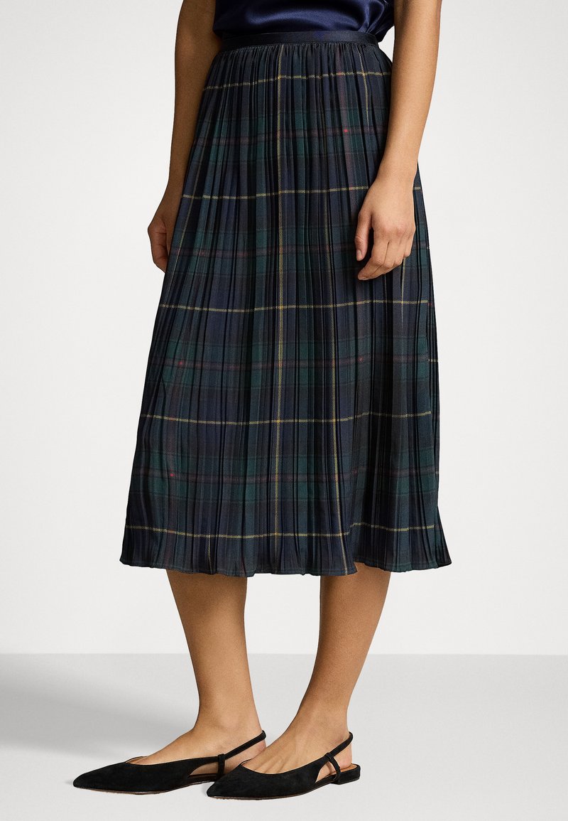 Polo Ralph Lauren PLAID PLEATED MIDI SKIRT - A-linjainen hame - multi-coloured/monivärinen ...