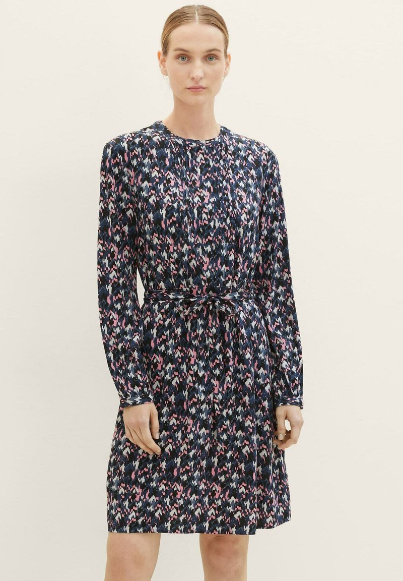 TOM TAILOR Robe de jour - blue small texture design/bleu - ZALANDO