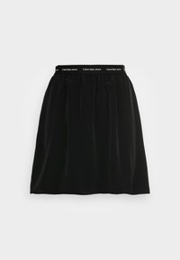 Calvin Klein Jeans REPEAT LOGO ELASTIC SKIRT - Mini skirt - black ...