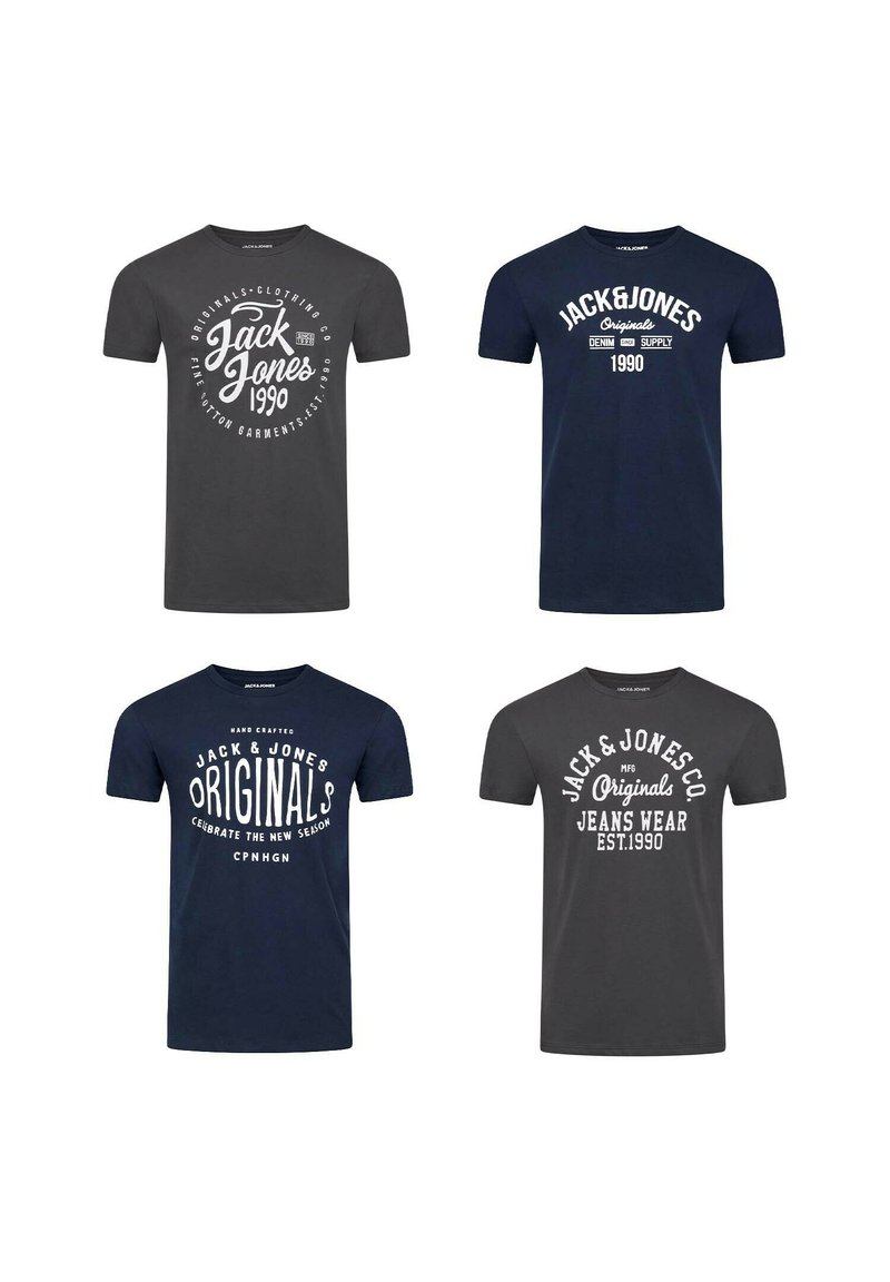 Jack & Jones 4 PACK - PRINT T-SHIRT - JJLINO - T-shirt print - pack ...