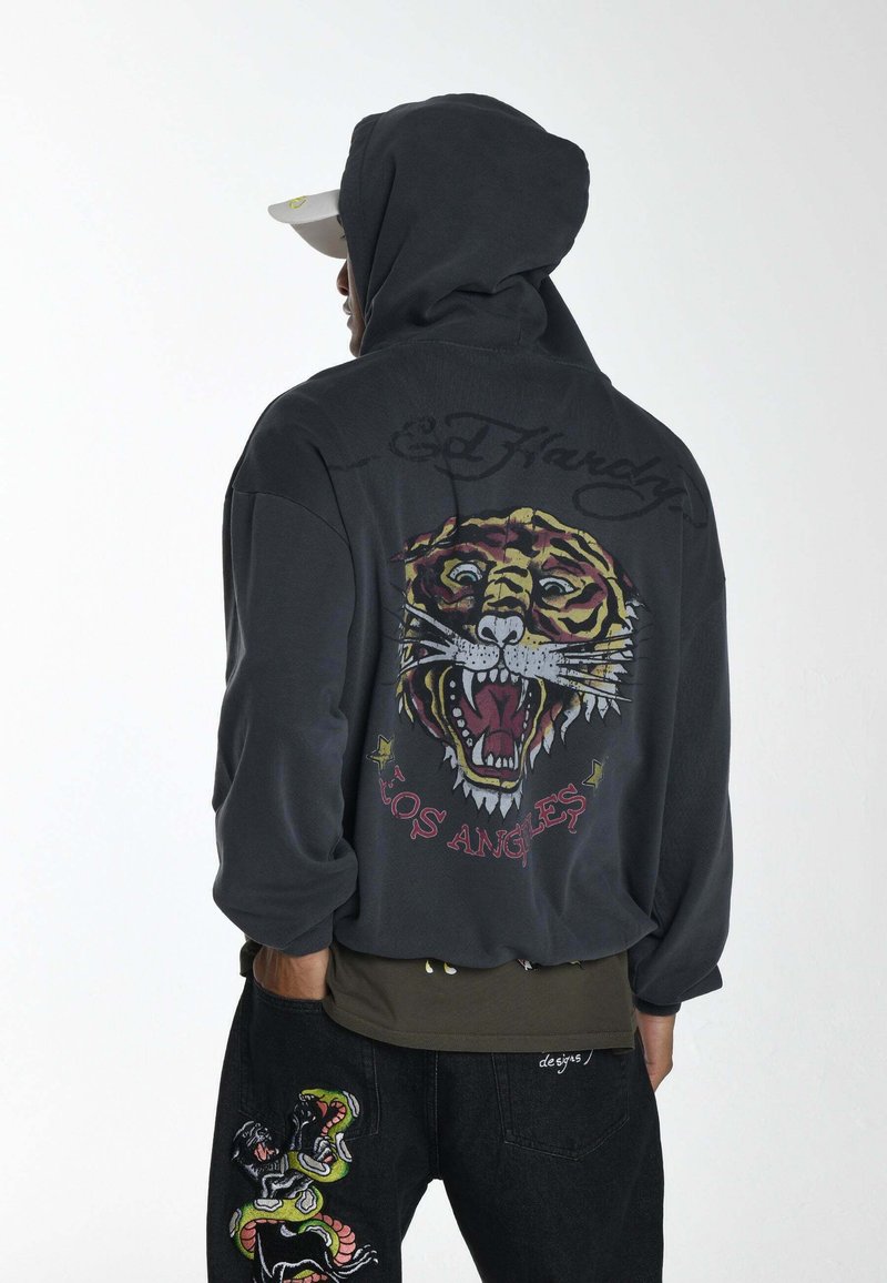 Ed Hardy MELROSE TIGER - Sweat à capuche - charcoal/gris foncé - ZALANDO.FR