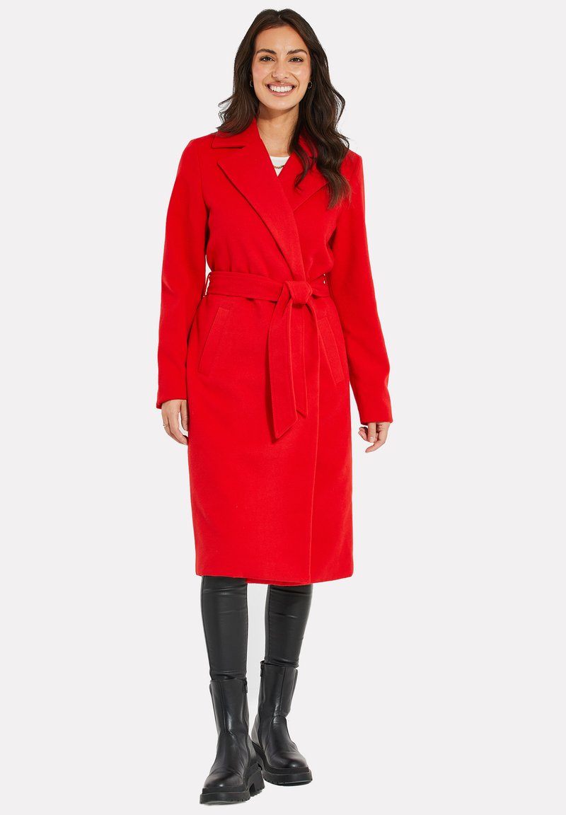 Threadbare THB DECAF COLLAR BELTED FORMAL - Classic coat - red - Zalando.ie