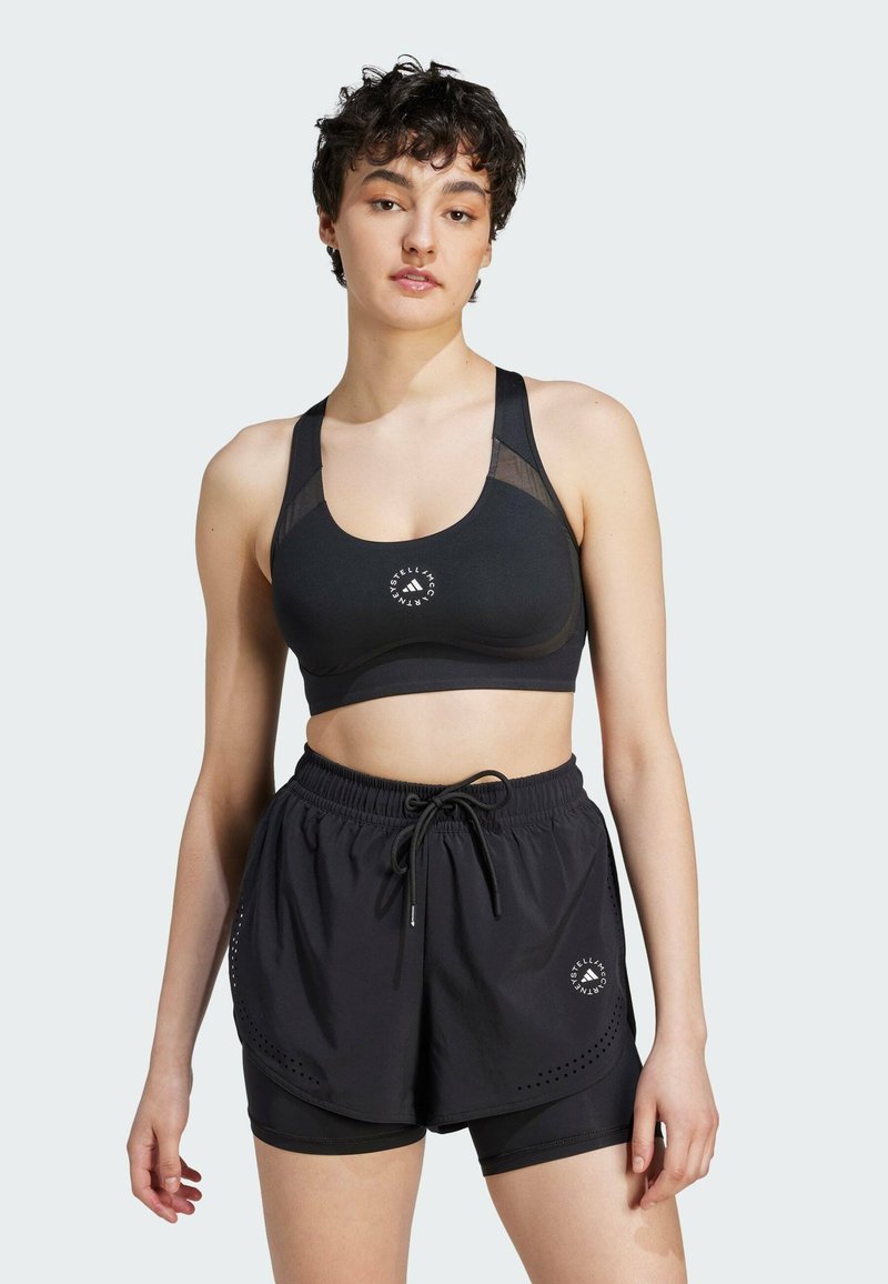 adidas by Stella McCartney TPR PI - Medium support sports bra - black ...
