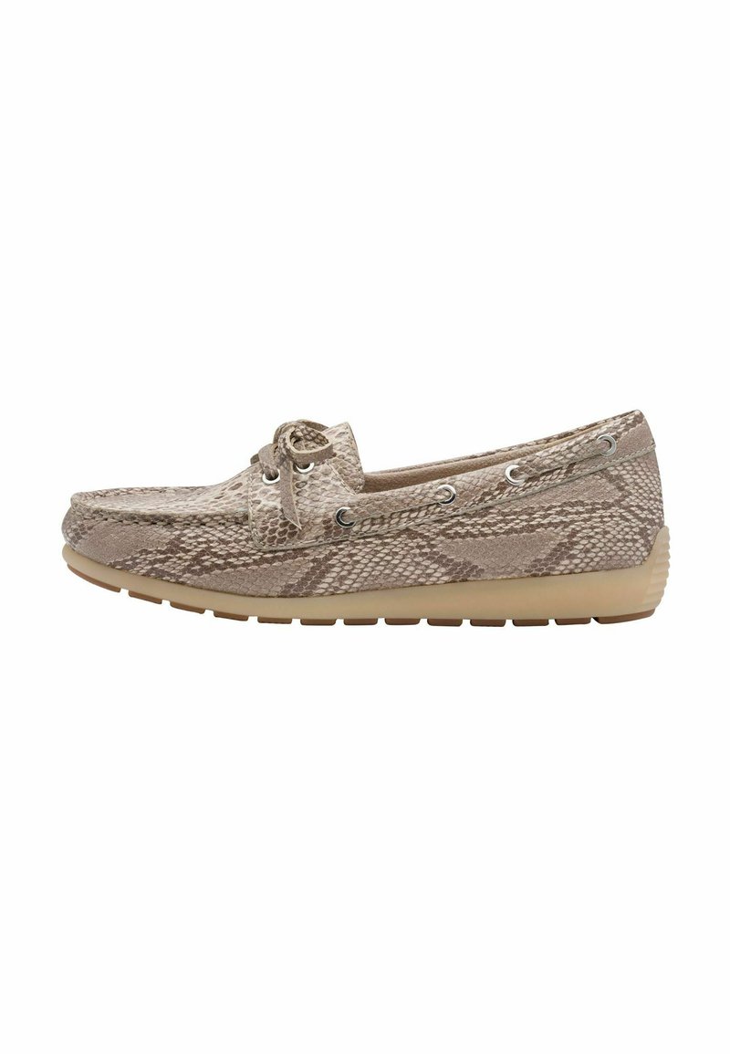 Tamaris Boat shoes - beige snake/beige - Zalando
