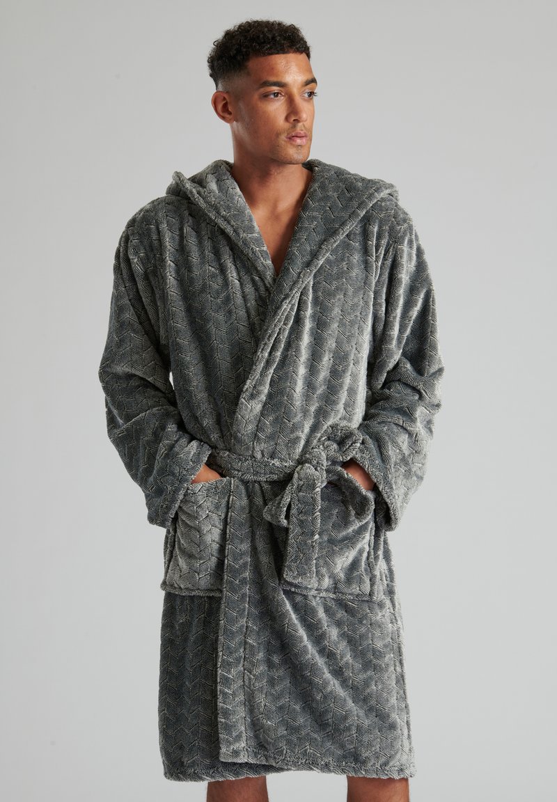 Loungeable LOUNGEABLE GEOMETRIC PRINT SHAWL - Accappatoio - grey/grigio ...