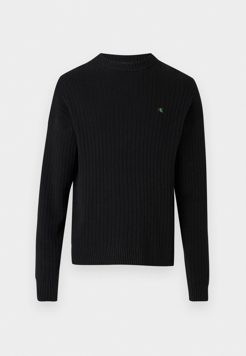 Calvin Klein Jeans VERTICAL TEXTURE CREW - Jumper - black - Zalando.co.uk