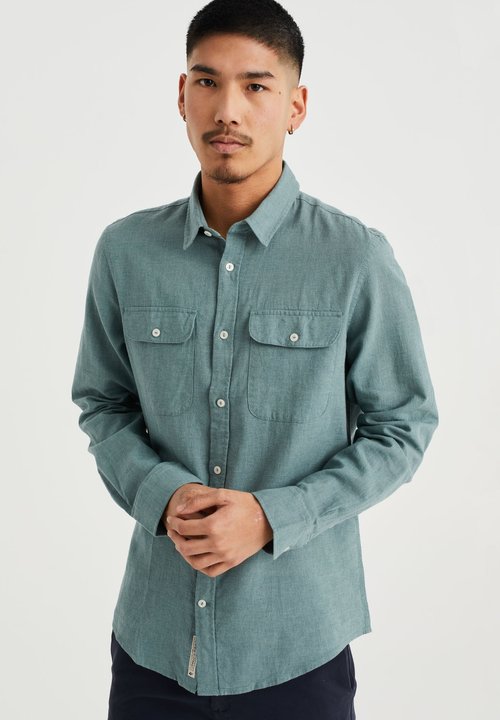 hessnatur Relaxed Fit Leinen - Hemd - grün - Zalando.ch